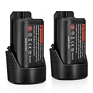 Powerextra Upgraded 2 Pcs 10.8V-12V 3000mAh Li-ion Replacement Battery, Compatible with Bosch BAT411 BAT411A BAT412 BAT413 GBA12V30 BAT414, 2 Pack