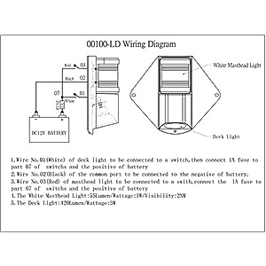 Pactrade Marine Waterproof LED Combo Masthead And Deck Light Vertical Mount For Sailboat Boats Up To 12M, G4 Type Bulb and LED Type
