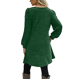 XIEERDUO Womens Long Sleeve Dresses Christmas Sweater Dress For Leggings Tunic Xmas Green S
