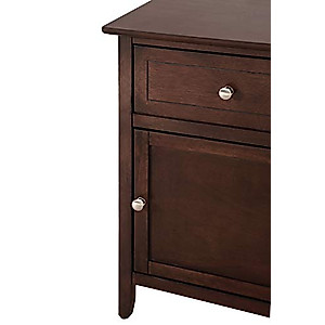 Glory Furniture 1 Drawer /1 Door Nightstand, Cappuccino