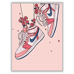 Hypebeast Girly Pink Sneaker Poster – (12x16 Inch) Unframed – AJ Wall art, Hypebeast Room Decor, Indie Wall Art Poster, Pink Room Decor, Sneaker Air Gym Shoes Shoebox Collection Aesthetic Cool Posters for Teen Girls Bedroom Room Dorm Wall Decor by LIYA De