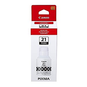 Canon GI-21 Pigment Black Ink Bottle, Compatible to G3260, G2260 and G1220 Supertank Printers (one Size)