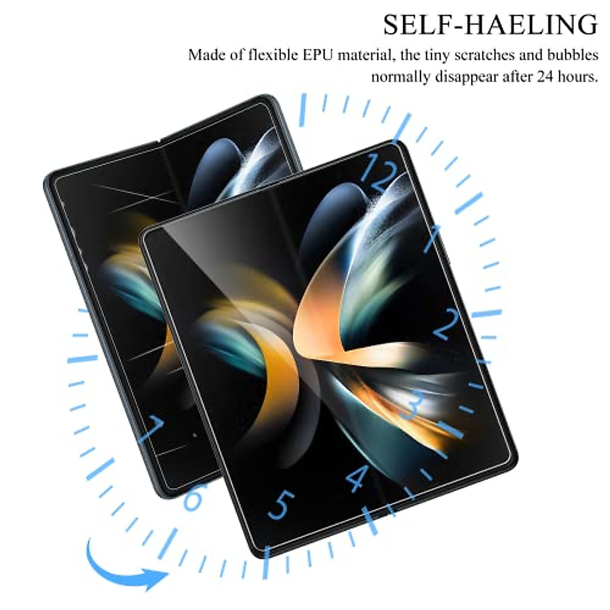 SURBUID [2 Pack] Samsung Galaxy Z Fold 4 Screen Protectors Flexible Soft Inner Screen EPU Protective Film Full Coverage Clear Bubble-Free Case Friendly Screen Protector for Galaxy Z Fold 4, 7.6-Inch