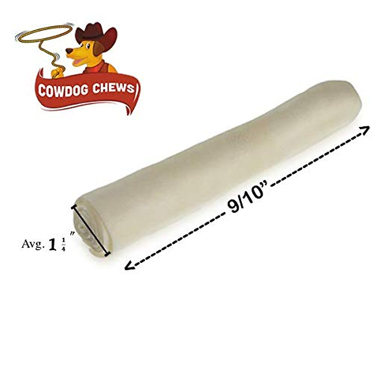 Cowdog Chews Retriever roll 9-10 inch All Natural Rawhide Product (20 Pack)