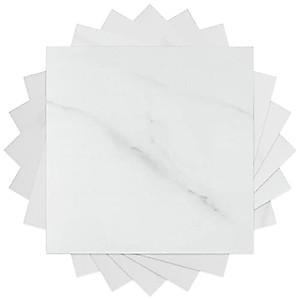 WESTICK Peel and Stick Floor Tile 12 x 12 Inch 20 Pcs White Marble Adhesive Vinyl Flooring Bathroom Peel and Stick Floor Vinyl Tiles Self Stick on Floor Tiles Linoleum Laminate Sheets for Bedroom