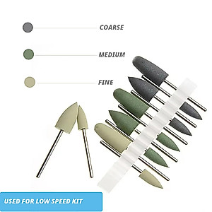 12pcs Silicone Composite Polishing Heads 3/32" Shaft Resin Base Acrylic Denture Polishing Burs Finishing Kits 2.35mm for Rotary Tools