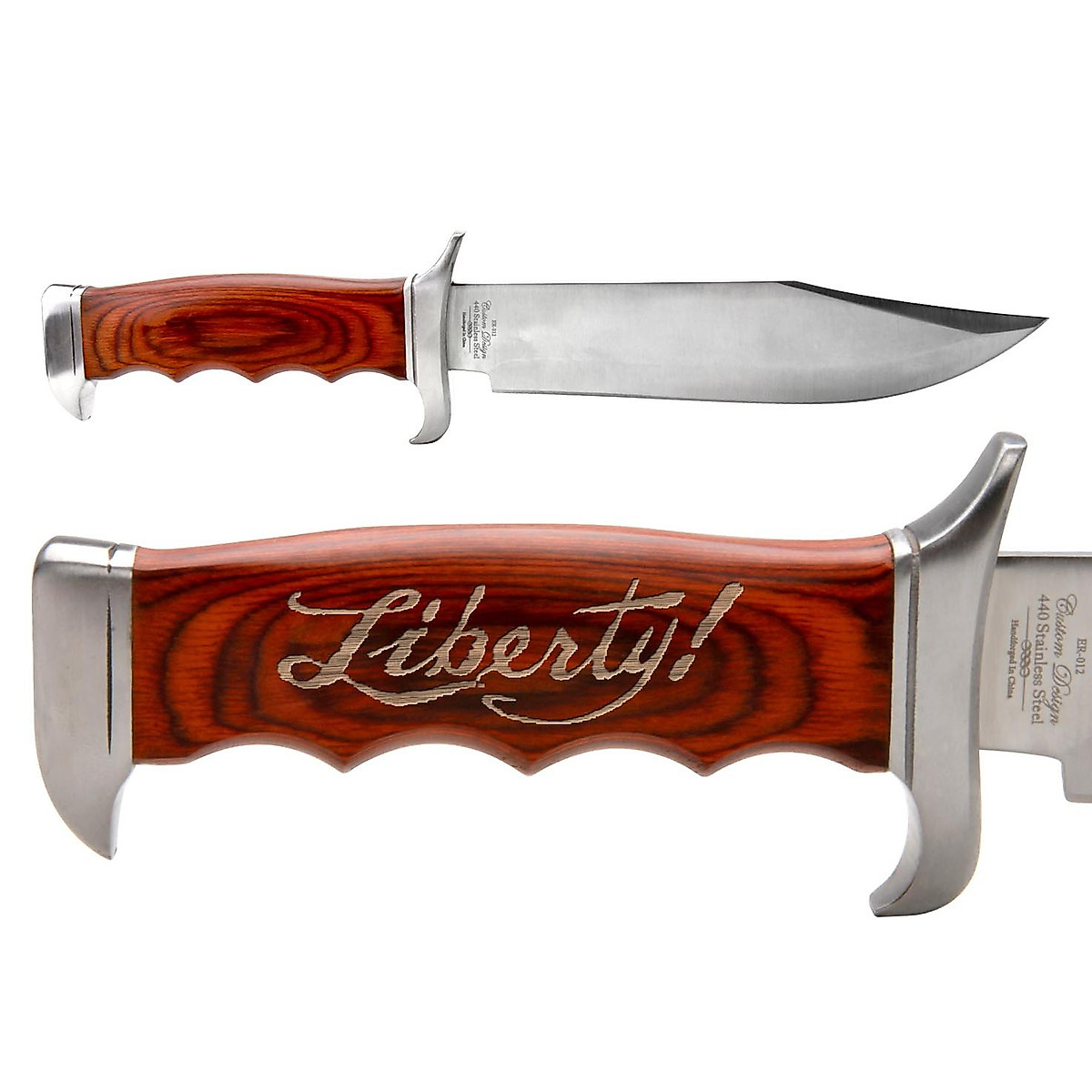 NDZ Performance Elk Ridge Outdoor Hunting Fixed Blade Full Tang Knife Liberty Text Script 1