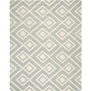SAFAVIEH Chatham Collection 8' x 10' Grey/Ivory CHT742E Handmade Mid-Century Geometric Premium Wool Area Rug