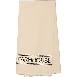 VHC Brands Sawyer Mill Charcoal 'Farmhouse' Kitchen Towel, Black, 19x28
