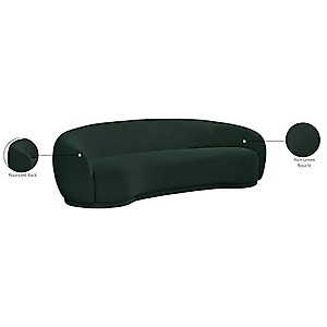 Meridian Furniture 693Green-S Hyde Collection Modern | Contemporary Boucle Fabric Upholstered Sofa, Green, 89.5" W x 38" D x 27.5" H