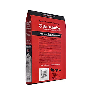 Doc's Choice Premium Adult Chicken Dry Dog Food - Great for Adults and Seniors, Veterinarian Developed, No Fillers/Artificial Ingredients, Made in The USA