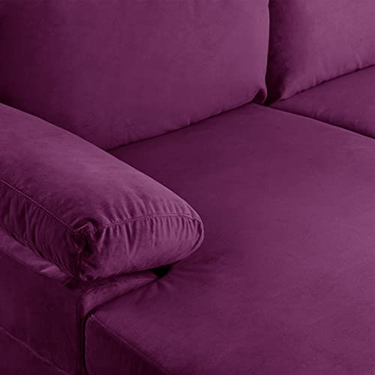 Casa Andrea Milano Modern Large Velvet Fabric U-Shape Sectional Sofa, Double Extra Wide Chaise Lounge Couch