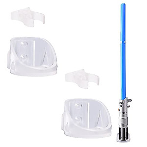 LEKUSHA Clear Lightsaber Wall Mount Display Stand Light Saber Holder Compatible for Any Lightsaber, Pack of 2