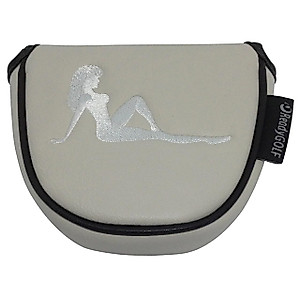 ReadyGOLF Mudflap Girl Embroidered Grey Putter Cover Mallet