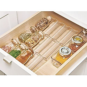 iDesign Linus Spice Rack, Drawer Organizer for Kitchen Storage - Clear
