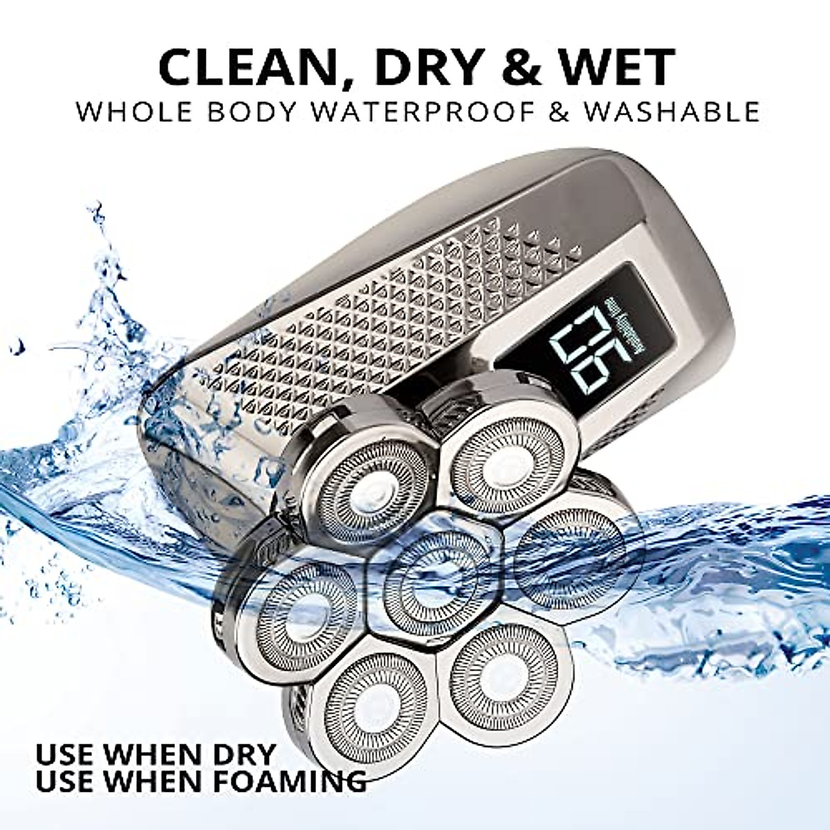 AidallsWellup Head shavers for Bald Men, Anti-Pinch Bald Head shavers for Men, Electric Head Shavers for Men, Maquina De Afeitar para Hombre, Head Shavers for Bald Men Wet and Dry, Powerful