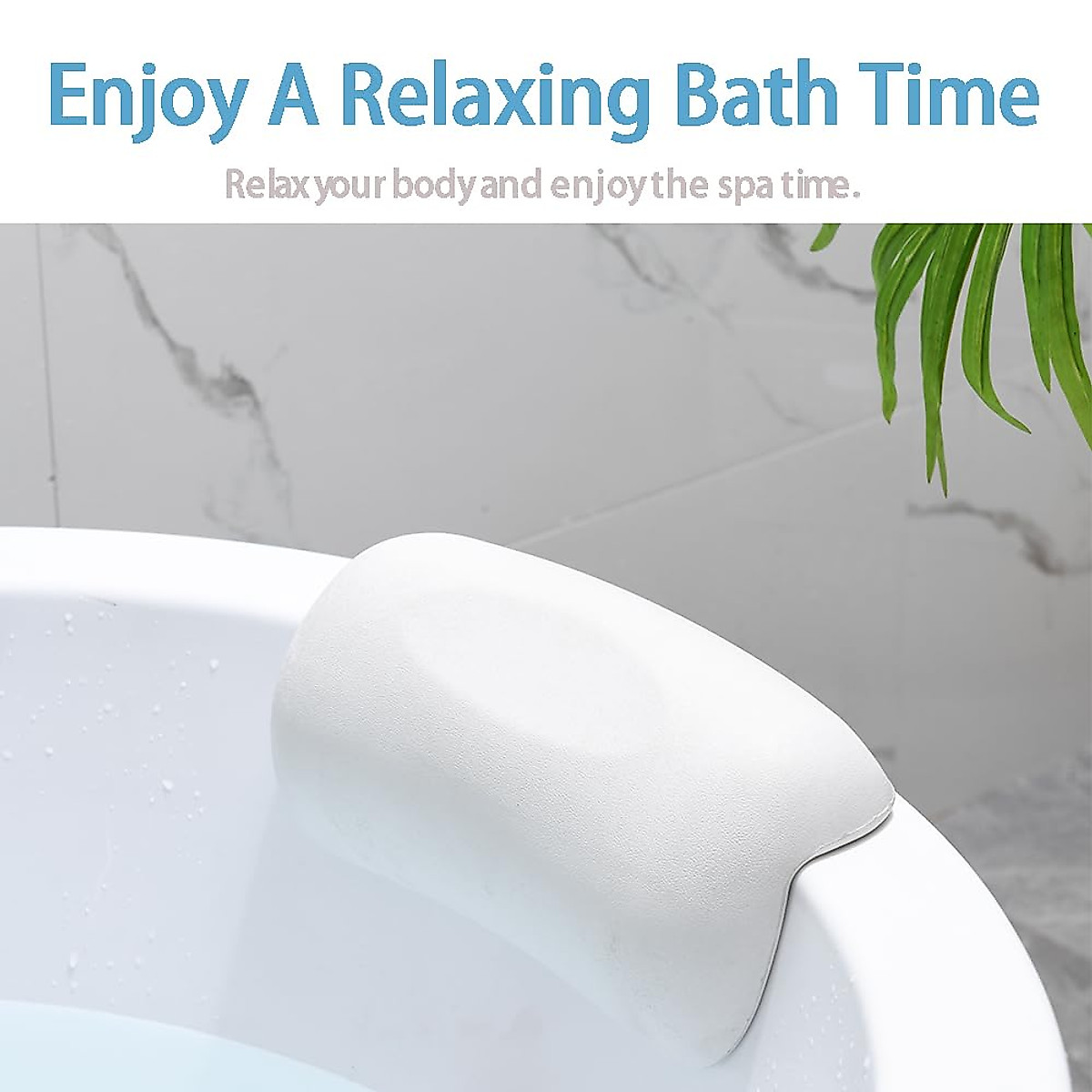 Bath Pillow for tub, Waterproof Bath Pillows for tub Neck and Head Support, Comfortable Bath tub Pillow headrest for Soaking, Spa, Tub Pillow for Bath Accessories with Strong Non-Slip Suction Cups