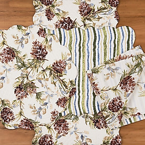 C&F Home Cooper Pines Pinecone Lodge Round Cotton Placemat Set of 6 Round Placemat Set of 6 Tan