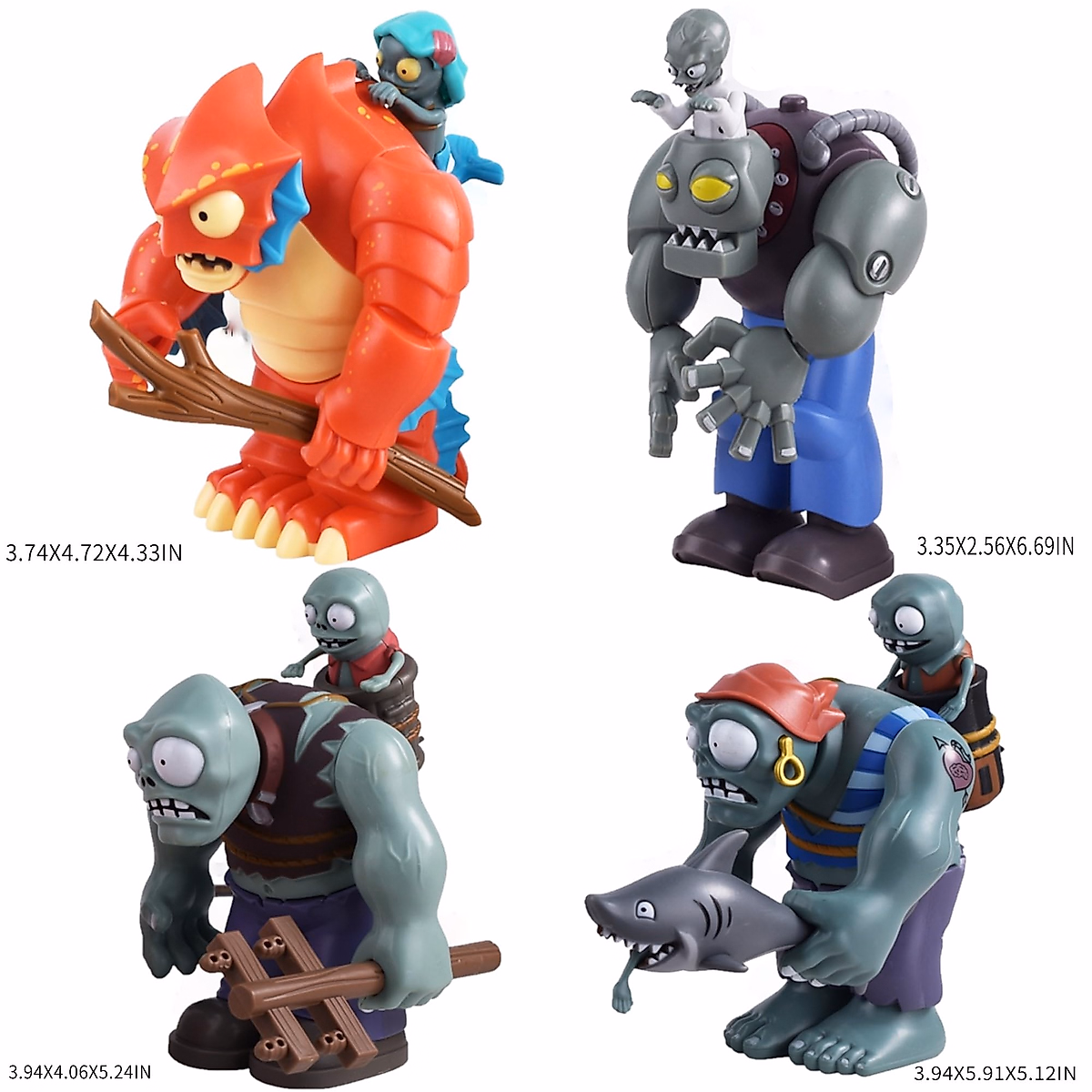 ROLOSO Plants and Zombies Toys Figures vs Peashooter Party Favors Birthday Decorations Supplies Plushies Sets Playset Series 2 PVZ Games Gift Box Zomboss Gargantuar Free Storage Box