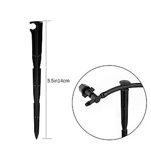 LUTER 50pcs Irrigation Drip Support Stakes Plastic for 1/4" Drip Lines Tubing Hose for Gardens, Flowers, Plants, Vegetable