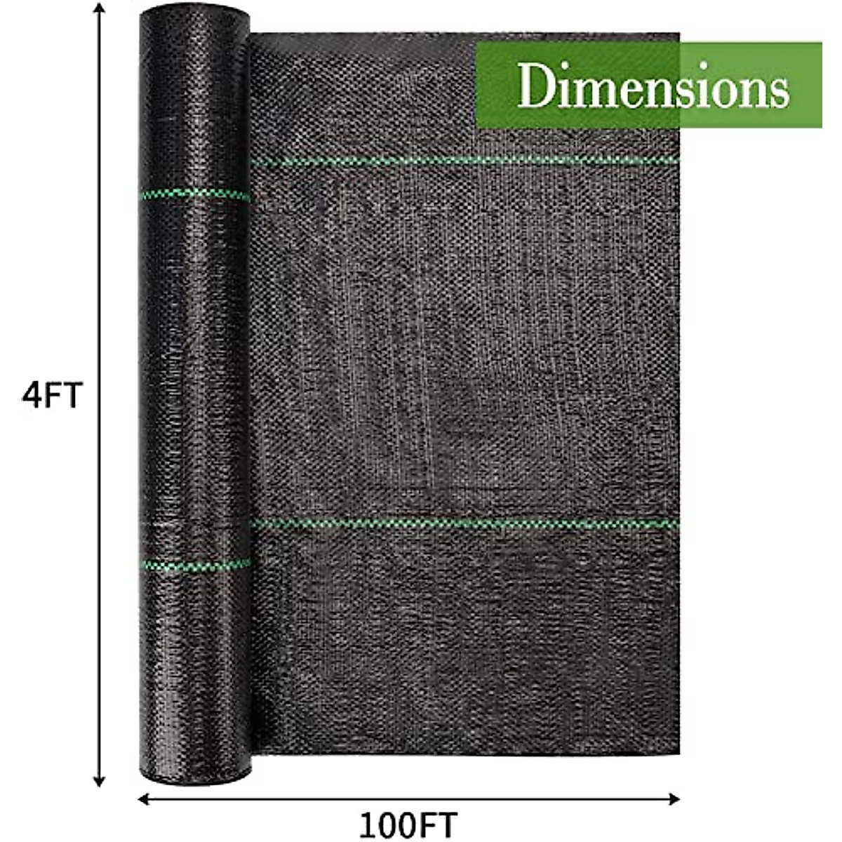 4ft x 100 ft Weed Barrier Landscape Fabric Heavy Duty Weed Control Fabric Eco-Friendly Ground Cover Weed Cloth