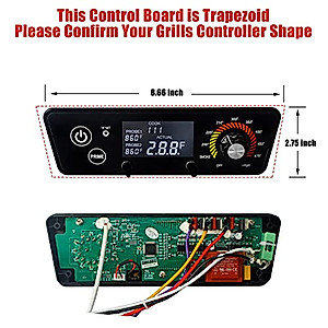 LCD Digital Thermostat Kit Replacement for Pit Boss Grills P7-340/700/1000 Compatible with Pit Boss Classic Austin XL Tailgater Control Board with 2*Meat Probes, RTD Temperature Probe