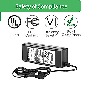 [UL Certified] AC 100-240V to DC 12V 5A Power Supply Adapter Switching + AC Cord Cable 5.5mm x 2.1mm for CCTV Camera DVR NVR Led Light Strip UL Listed FCC