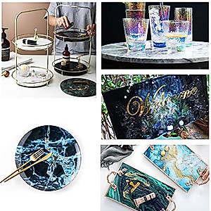 2Pack Large Resin Mold,Oversized Silicone Tray Molds for Epoxy Resin,Include Round,Rectangle Shaped Plate Molds for Resin Casting,Home Decorations Crafts