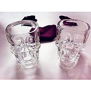 Tvoip 2PCS Kitchen & Dining Entertaining Glassware Drinkware Old Fashioned Glasses Skull Cup for Serving Scotch Whiskey Mixed Drinks (2)