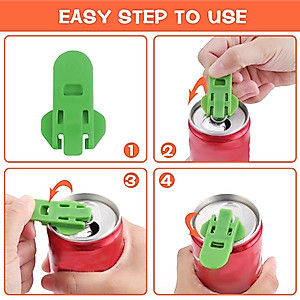 Abeillo 6 Pieces Manual Easy Can Opener, Soda Beer Can Opener Beverage Can Top Ring Opener Tool, Leakproof Soda Can Cover Can Openers for Pop, Coke, Beer, Soda, Aluminum Beverage