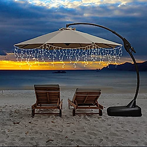 Grand patio Solar String Lights Outdoor 29.5FT 360 LED, Waterproof 8 Modes with Dimmer and Timer Solar Patio Lights for Patio, Lawn, Garden, Gazebo, Yard, Umbrella, Outdoors (Warm White)