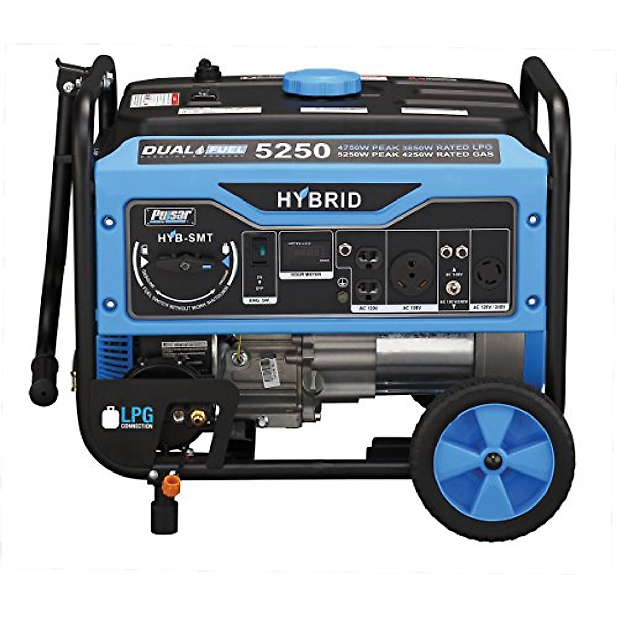 Pulsar 5,250W Dual Fuel Portable Generator with Switch and Go Technology, PG5250B