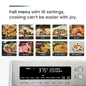 VAL CUCINE 10-in-1 Smart Air Fryer - Extra-Large Convection Countertop Toaster Oven - Brushed Stainless Steel Finish - 26.3 QT/25 L