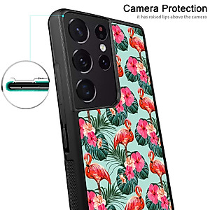Samsung Galaxy S21 Ultra 5G Street Fashion Phone Case Flamingo Waterproof Shockproof Protective Case Ultra Thin Hard Plastic Protective Phone Case Cover