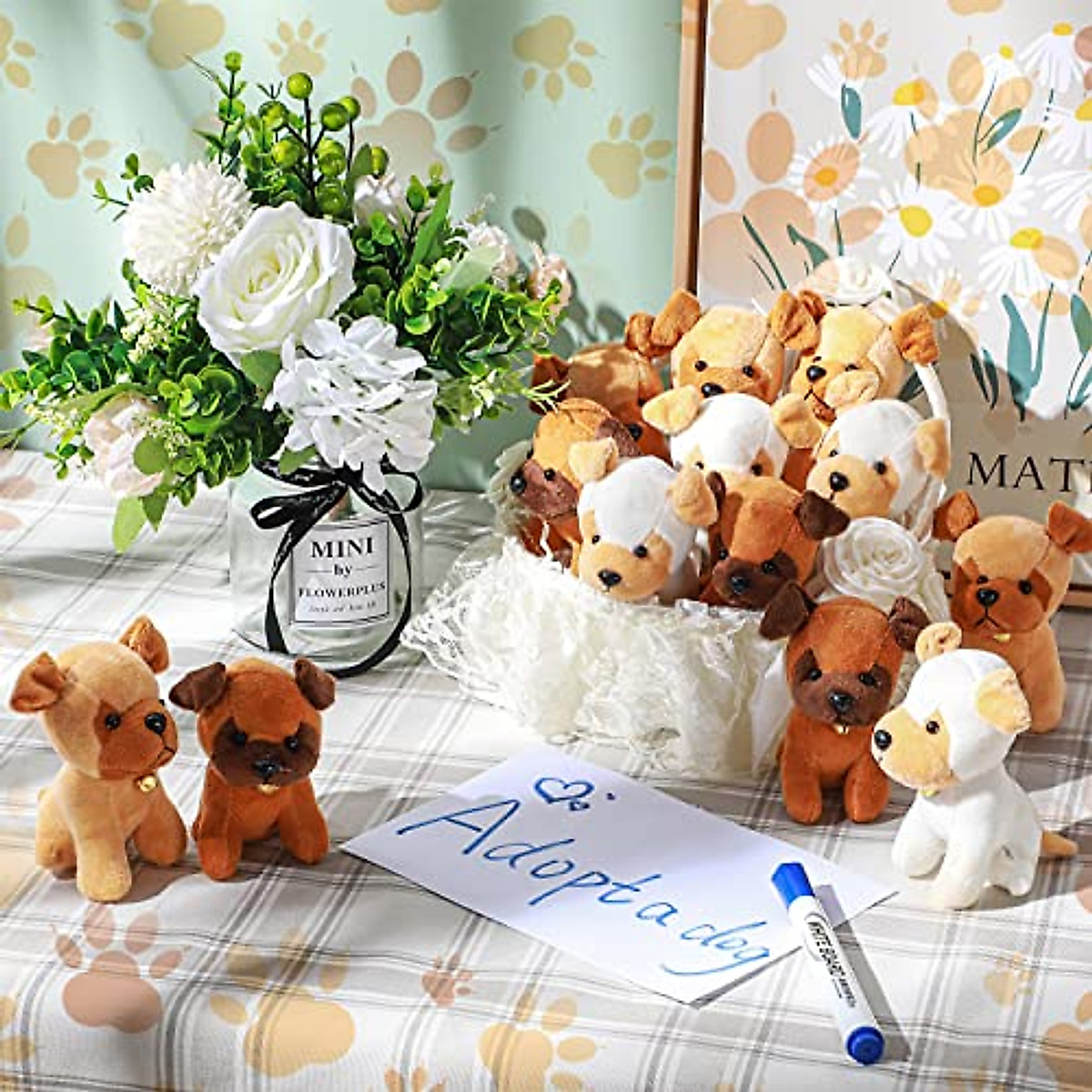 18 Pcs Mini Plush Dog Bulk Stuffed Animals Soft Small Stuffed Bear Puppy Cute Assorted Plush Puppy Dog Plush Toys Doll for Girl Boy Birthday Party Favor Gift Goodie Bag Fillers School (Dog)