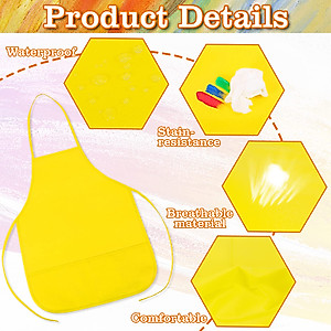 12Pcs Kids Painting Aprons,6 Color Kids Aprons for Painting,Children Painting Aprons Art Smocks with 2 Roomy pockets,Children's Artists Fabric Aprons for Kitchen,Classroom,Crafts&Art Painting Activity