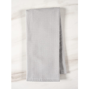 KAF Home Marseilles Reversible Terry Kitchen Towels - Set of 3-100% Cotton (Drizzle Gray)