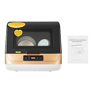 PROYONGOO Portable Dishwasher Countertop, 800W 110V Mini Countertop Dishwasher Machine with 3 Washing Programs, Compact Dishwasher for Dishes Knives Forks Spoons Chopsticks Cups