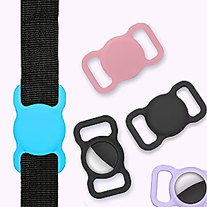 4pcs Colorful Dog Tracker Case, Pet Collar Tracker Cover, Keychain Key Ring Pet Supplies