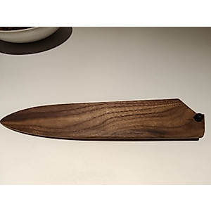 Aibote Handmade Natural Black Walnut Wood Japanese Gyuto Chef Knives Sheath Magnetic Knife Case Holder Protector Wooden Cover (A,8 inch)