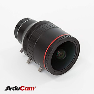 Arducam 2.8-12mm Varifocal C-Mount Lens for Raspberry Pi HQ Camera, with C-CS Adapter, Industrial Telephoto Lens
