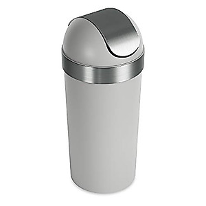 Umbra Venti Swing-Top 16.5-Gallon Kitchen Trash Lid– Large, 35-inch Tall Garbage Can for Indoor, Outdoor or Commercial Use, Grey