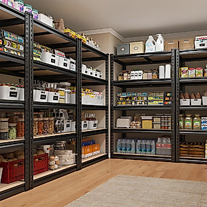 REIBII Garage Shelving 2000LBS Storage Shelves Heavy Duty Shelving 5 Tier Adjustable Metal Shelves for Garage Shelves Sturdy Shelving Unit Storage Rack for Kitchen Pantry Basement, 60" H x28 Wx 14" D