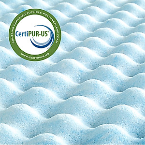 ZINUS 1.5/2/3/4-inch Swirl Gel Cooling Memory Foam Mattress Topper, Cooling Airflow Design, CertiPUR-US Certified (1.5 in, Queen) & 1.5/2/3/4-inch Swirl Gel Cooling Memory Foam Mattress Topper
