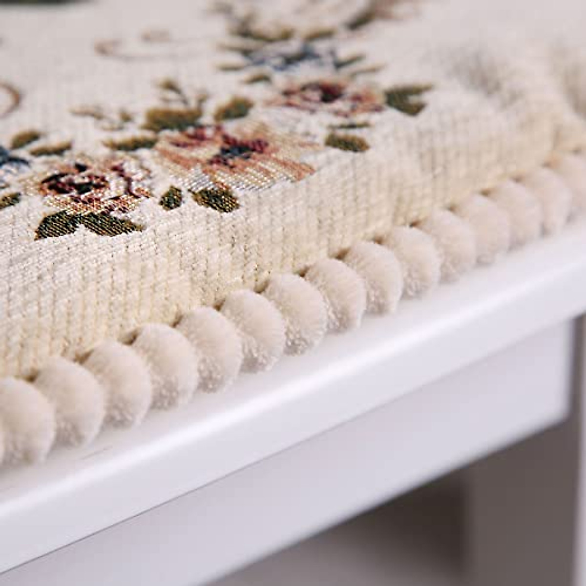 Happiness Decoration Chair Cushion Covers with Ties for Dining Chair Pads Set of 4 Linen Thick Non Slip U Shaped Seat Cushions for Kitchen Living Room Office Chair Decor Washable 17"x 16" (Red A, 4)