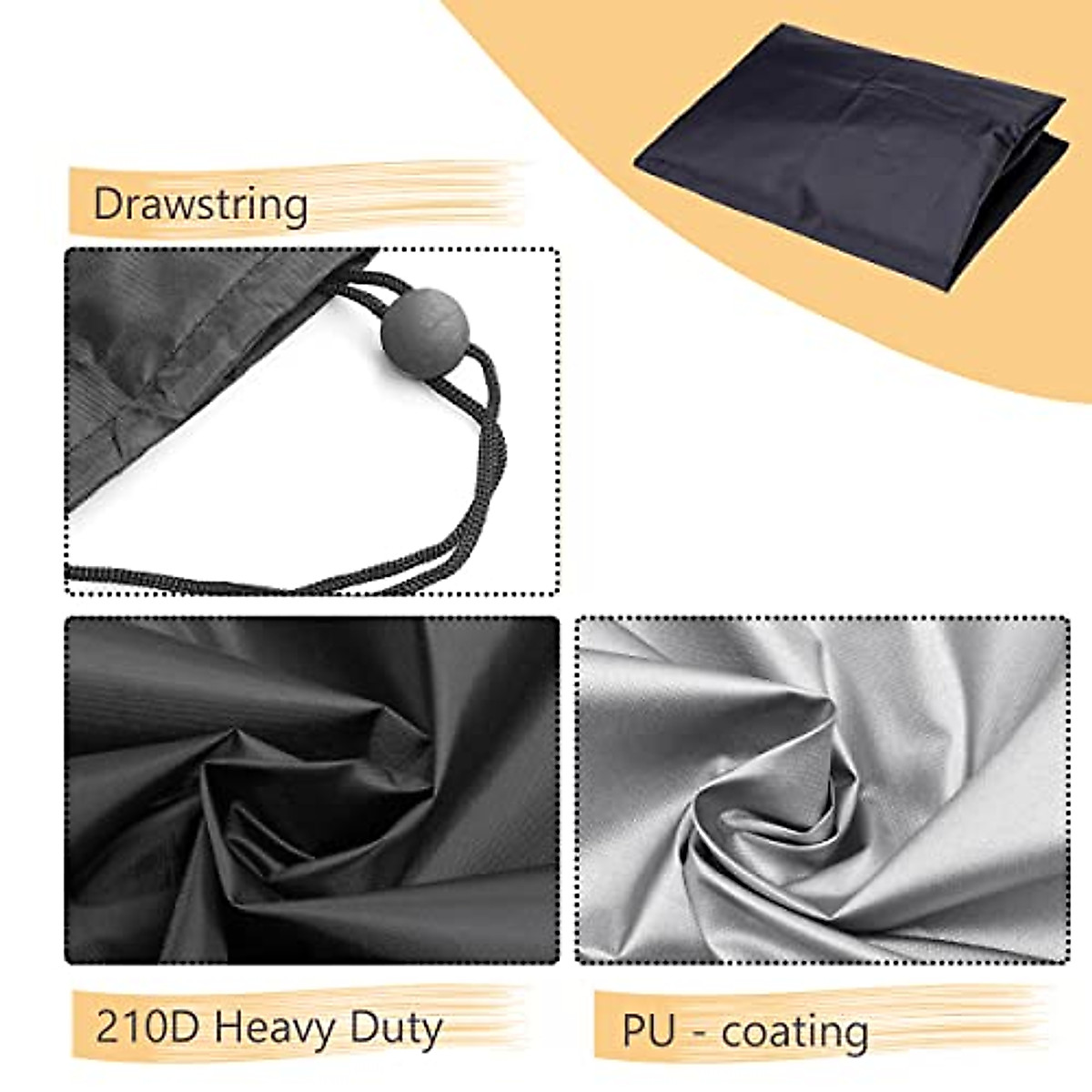 asdmm Waterproof Glass Tube Heater Cover - Outdoor Square Standing Patio Heater Protector for Pyramid Torch and Triangle Heater, 210D Heavy Duty & Anti-dust