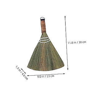 CIYODO Straw Broom Cleaning Brush Table Broom Hand-Made Broom Desk Dust Broom Cleaning Broom Desktop Small Broom Short Handle Broom Hand Broom Household Dust Brush Whisk Broom Desk Broom