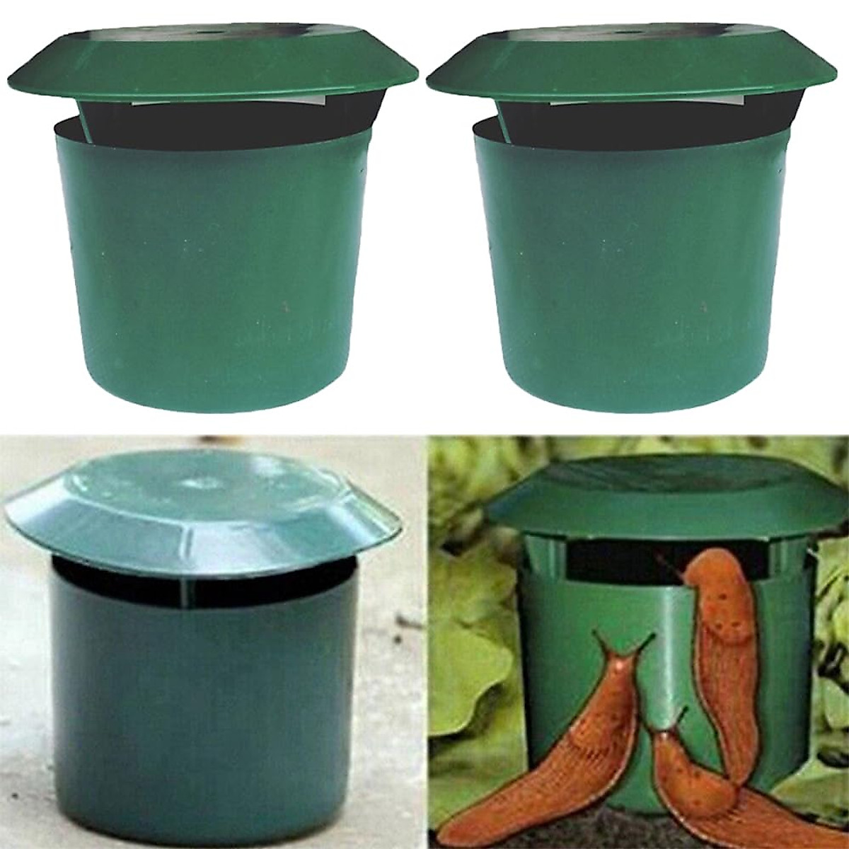 GEKUPEM Plastic Snail Trapper, Beer Slug & Snail Traps, Reusable Snails Catcher, Eco-Friendly Slug House Garden Farm Protector
