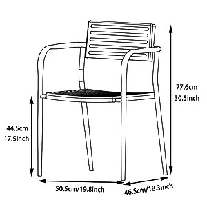 Lisuden Patio Bistro Metal Table Set with 2 Chairs, Outdoor Steel Slat Round Table for 2 Person, 27.5"(Dia) x28(H), Weather-Resistant Furniture Table Conversation Set for Backyard, Garden (White)
