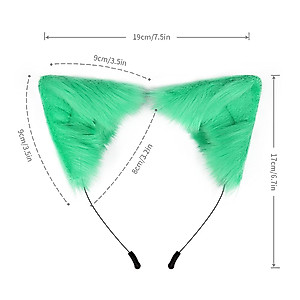 COSYEARS Handmade Fox Wolf Ears Headband and Faux Fur Tail for Halloween Cosplay Party Costume Accessories